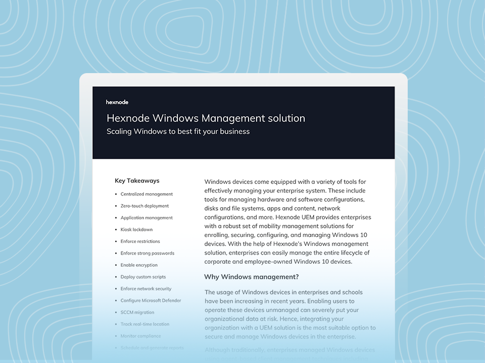 Make your Windows devices co-managed with Intune and Hexnode