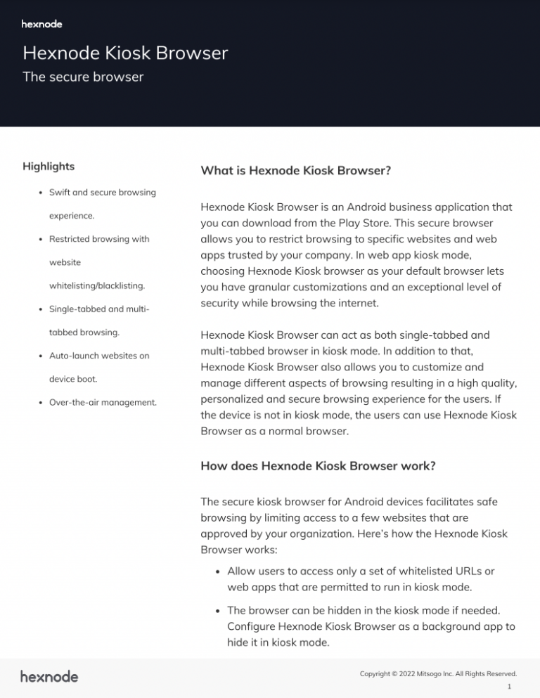 What is an iOS kiosk browser?