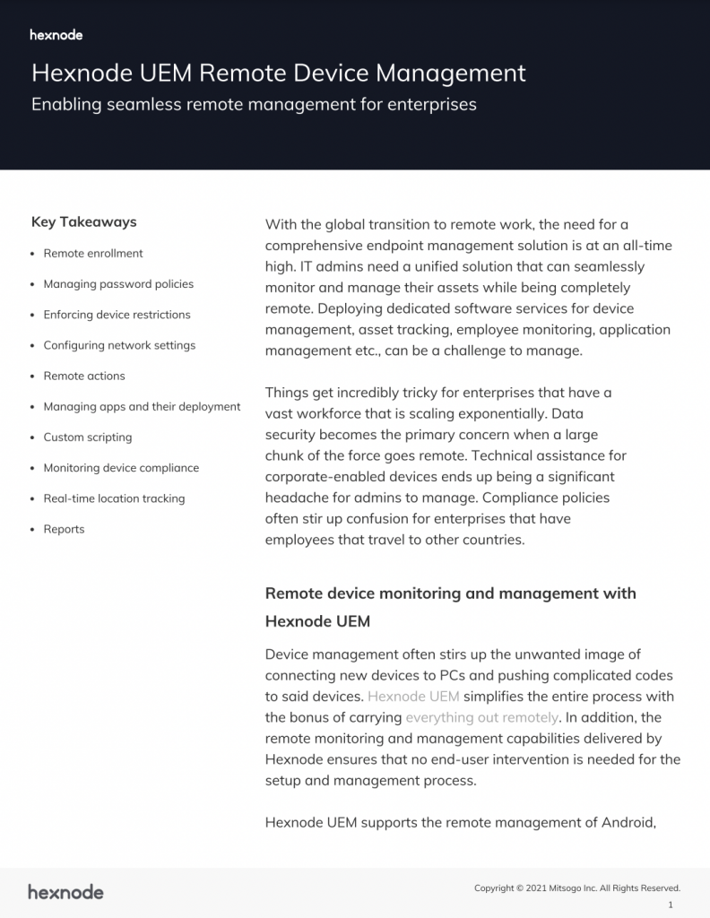 Essential features of a remote monitoring system