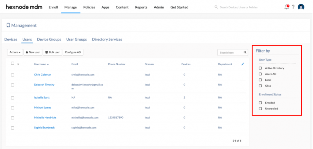 Managing Users in Hexnode - Hexnode Help Center