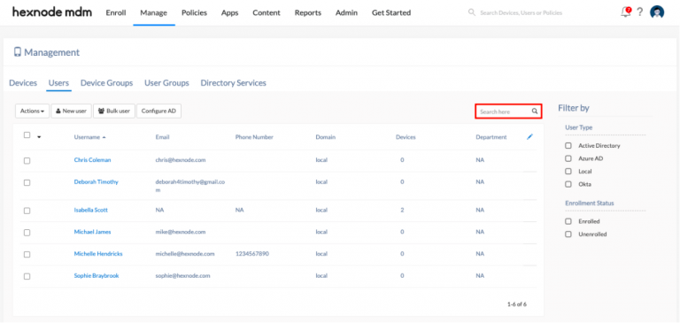 Managing Users in Hexnode - Hexnode Help Center