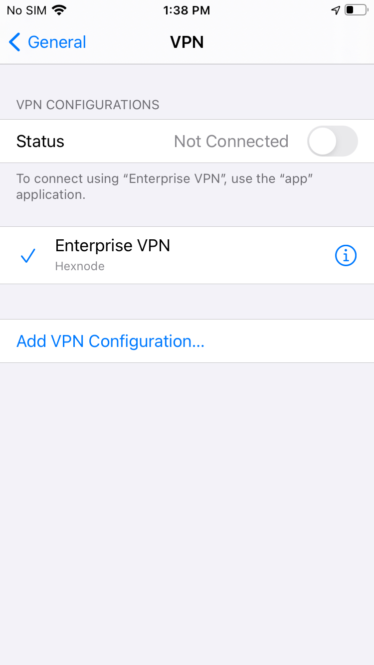 iOS VPN Settings - Hexnode Help Center
