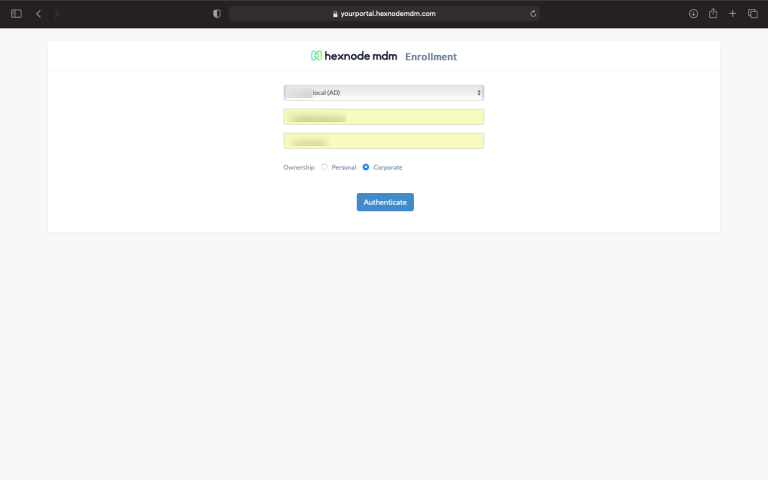 How to enroll a device in Hexnode with AD credentials? - Hexnode Help Center