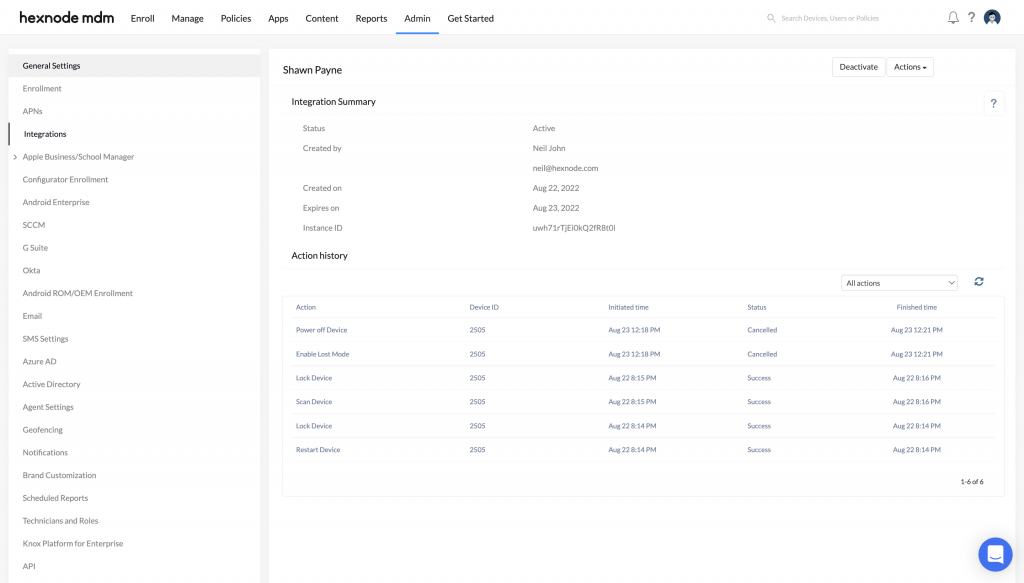 Freshservice integration with Hexnode UEM - Hexnode Help Center