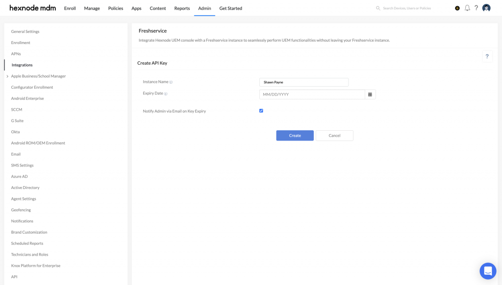 Freshservice integration with Hexnode UEM - Hexnode Help Center