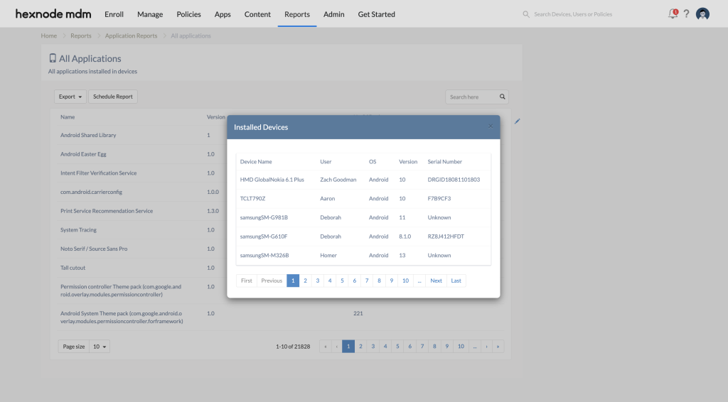 Application Reports in Hexnode UEM - Hexnode Help Center Application Reports in Hexnode UEM - Hexnode Help Center