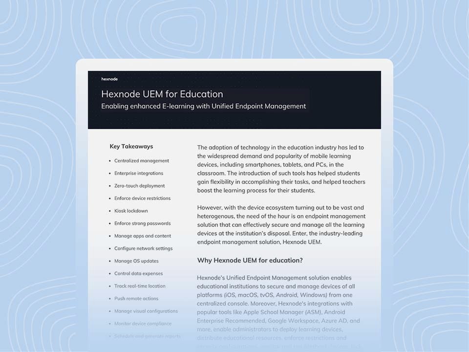 Hexnode UEM for Education