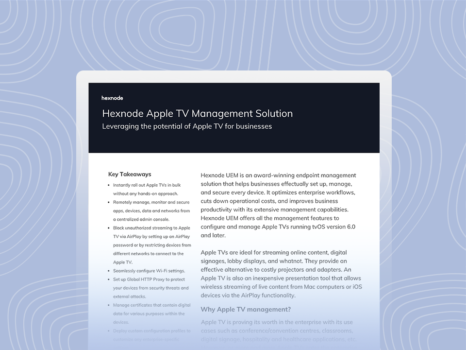 Hexnode Apple TV Management Solution